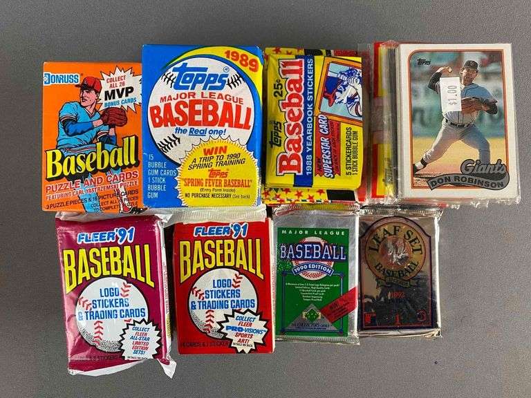 Group of 70+ Unopened Baseball Packs - Matthew Bullock Auctioneers