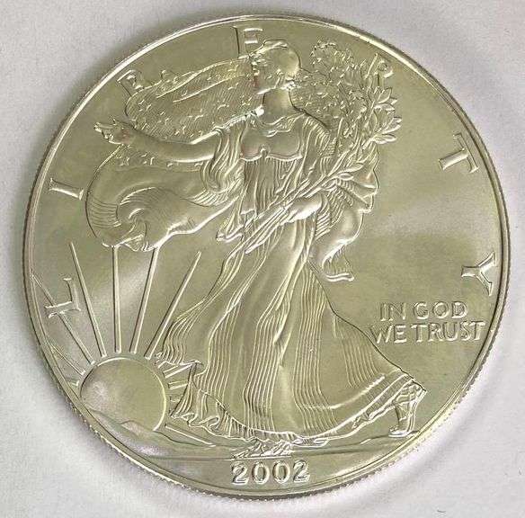 2002 American Eagle 1oz Fine Silver Dollar - Matthew Bullock Auctioneers