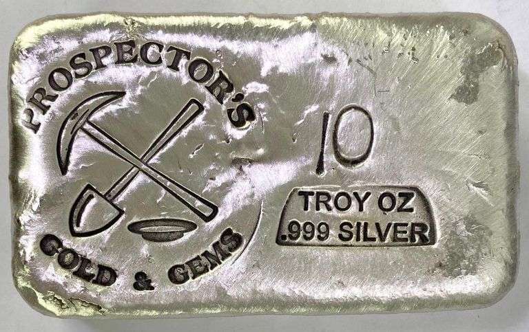 Prospectors Gold and Gems 10oz. .999 Fine Silver Ingot / Bar - Matthew ...