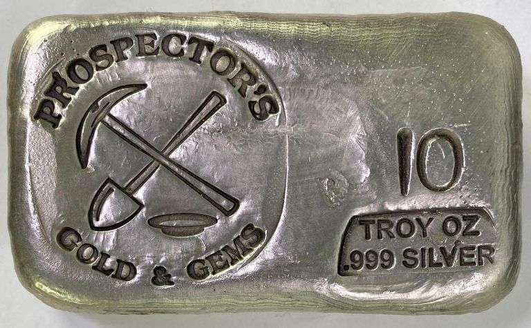 Prospectors Gold and Gems 10oz. .999 Fine Silver Ingot / Bar - Matthew ...