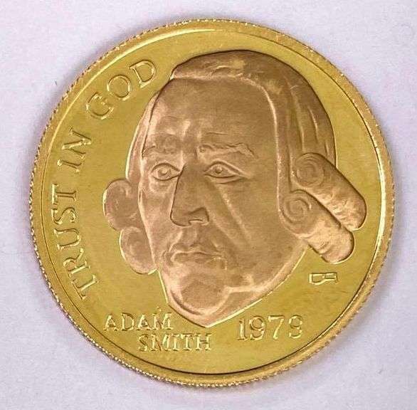 RARE Gold Standard $10 1979 Adam Smith 1/10th oz. Pure Gold Round ...