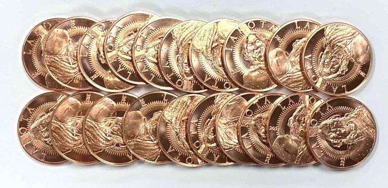 Roll of 20 1 oz Copper Lakota Native American indian Rounds - Matthew ...