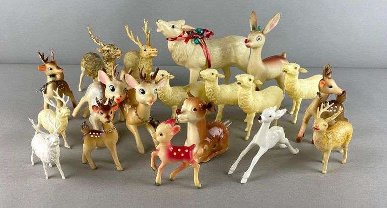Group of Assorted Vintage Christmas Reindeer - Matthew Bullock Auctioneers