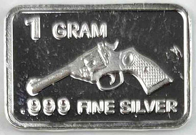 1 gram .999 fine silver bar colt - Matthew Bullock Auctioneers