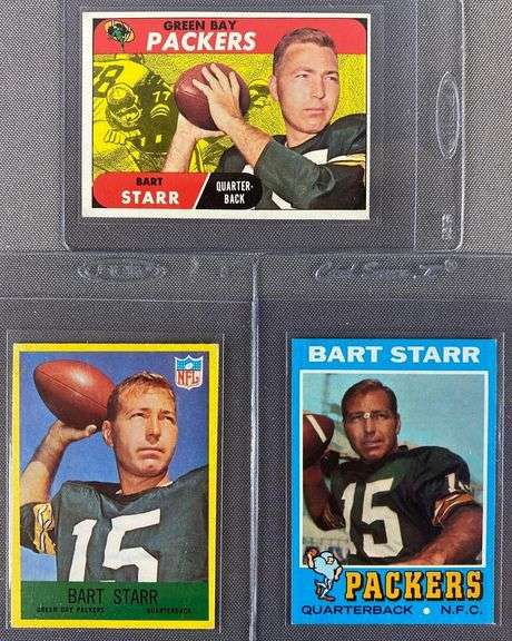 Group of 3 - Bart Starr Cards - Matthew Bullock Auctioneers