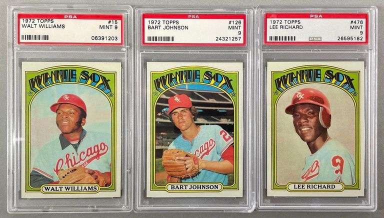 Group of 3 - 1972 Topps Baseball PSA Mint 9s - Matthew Bullock Auctioneers