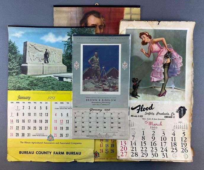 Group of 4 vintage advertising calendars - Matthew Bullock Auctioneers