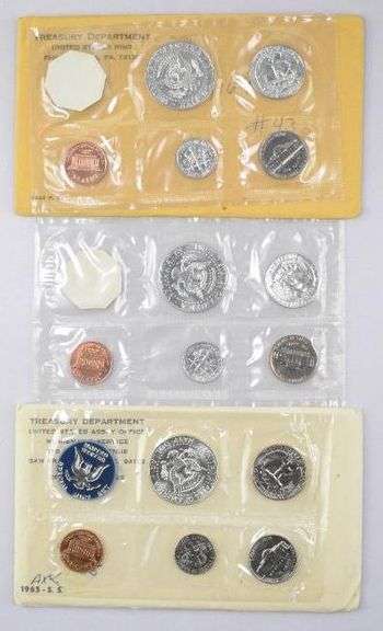 Group of (2) 1964 U.S. Silver Proof Sets & 1965 Special Mint Set ...