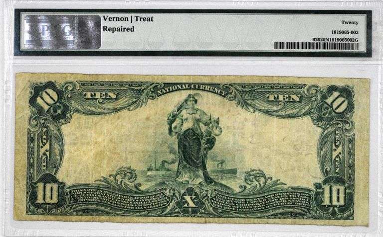 1902 $10 National Currency Note Stewardson, Illinois (PMG) VF20 net ...