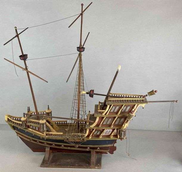 Folk Art Model Sailing Ship - Matthew Bullock Auctioneers