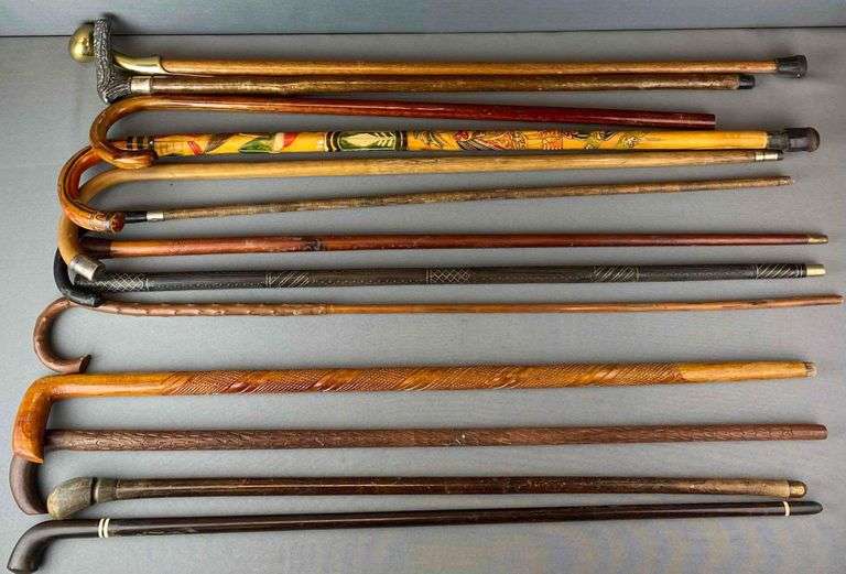 Group of Assorted Wood Canes - Matthew Bullock Auctioneers