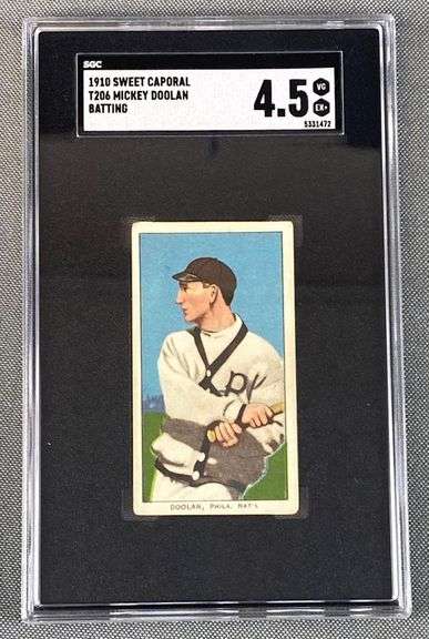 1910 T206 Mickey Doolan Sweet Caporal Batting SGC 4.5 - Matthew Bullock ...