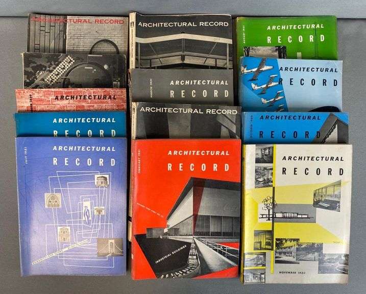 Group of 13 Architectural Record Books - Matthew Bullock Auctioneers