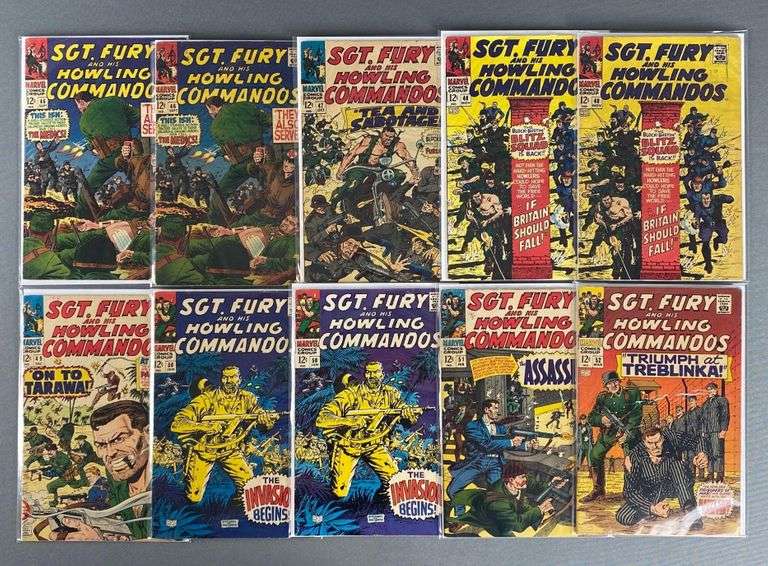 Group of 10 Marvel Sgt. Fury and His Howling Commandos Comic Books ...