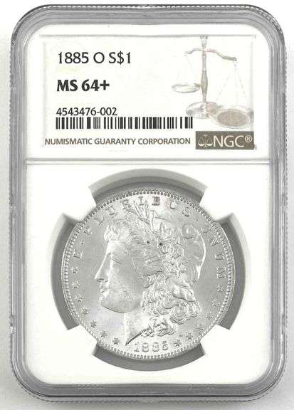 1885 O Morgan Silver Dollar NGC MS64+ - Matthew Bullock Auctioneers