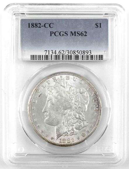 1882 CC Morgan Silver Dollar PCGS MS62 - Matthew Bullock Auctioneers