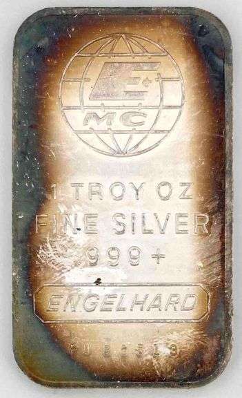 Engelhard E Logo Cast Vertical 1 oz. .999 Fine Silver Ingot/Bar ...