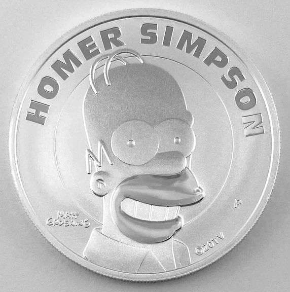 2022 Homer Simpson 1oz Silver .9999 Dollar Bullion - Matthew Bullock ...