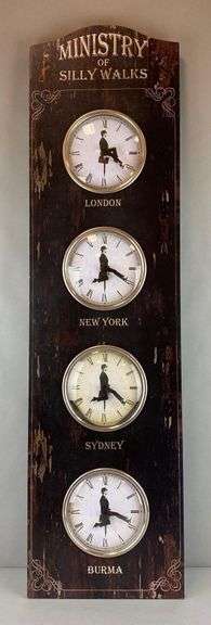 Ministry of Silly Walks Monty Python Wood Clock Board - Matthew Bullock ...