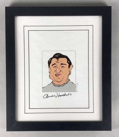 Buddy Hackett Signed Caricature Print No COA - Matthew Bullock Auctioneers