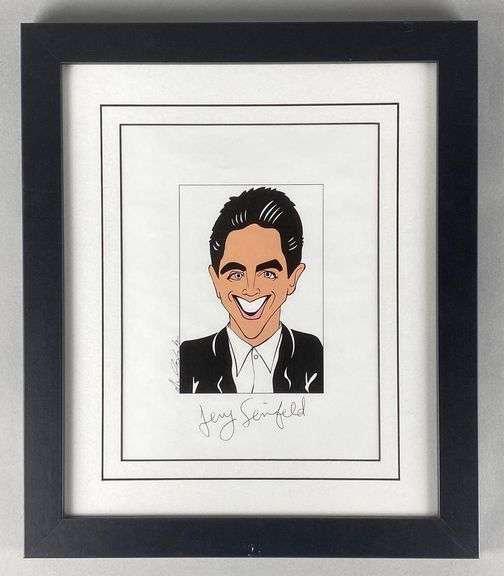 Jerry Seinfeld Signed Caricature Print No COA - Matthew Bullock Auctioneers