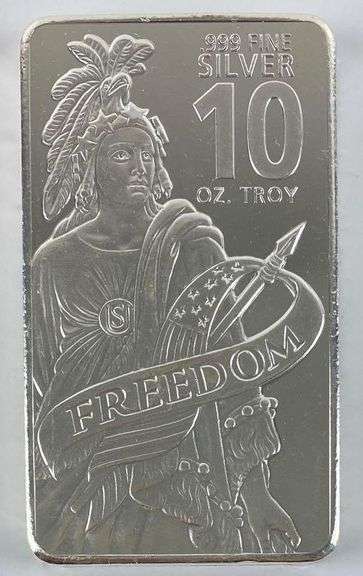 Statue of Freedom Elemental Metals Vertical 10oz. .999 Fine Silver ...