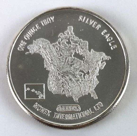 RARE Vintage 1982 Monex International Silver Eagle 1oz. 999 Fine Silver ...