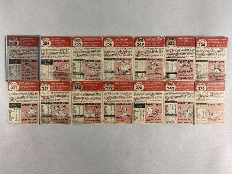 14 - 1953 Topps Baseball High Numbers - Matthew Bullock Auctioneers