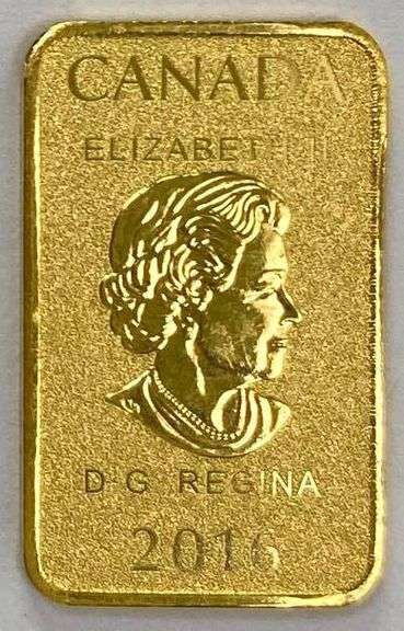 2016 Queen Elizabeth Canada 1/10 oz .999 fine Gold Bar - Matthew ...
