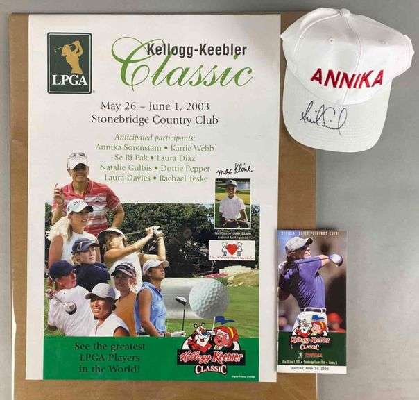 Annika Sorenstam Signed Hat + 2003 LPGA Poster and Guide from Ange Armato Collection - Matthew ...