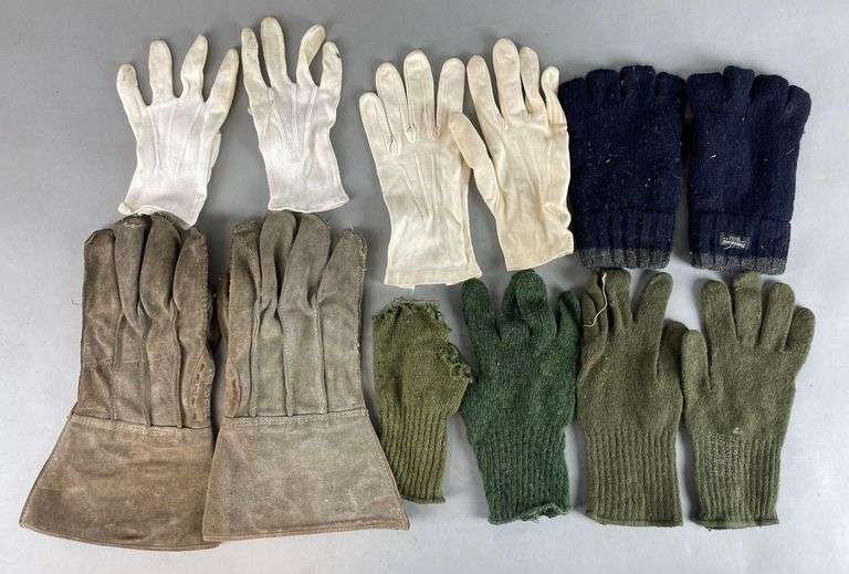 Group of 12 WW2 Era U.S. Military Gloves - Matthew Bullock Auctioneers