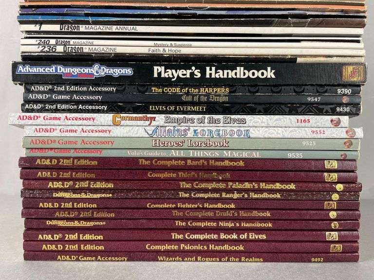 Group of 35 AD and D Dungeons and Dragons Handbooks and Magazines ...