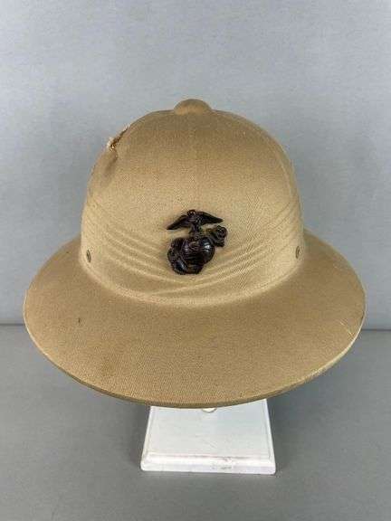Vintage USMC Pith Helmet with Badge - Matthew Bullock Auctioneers