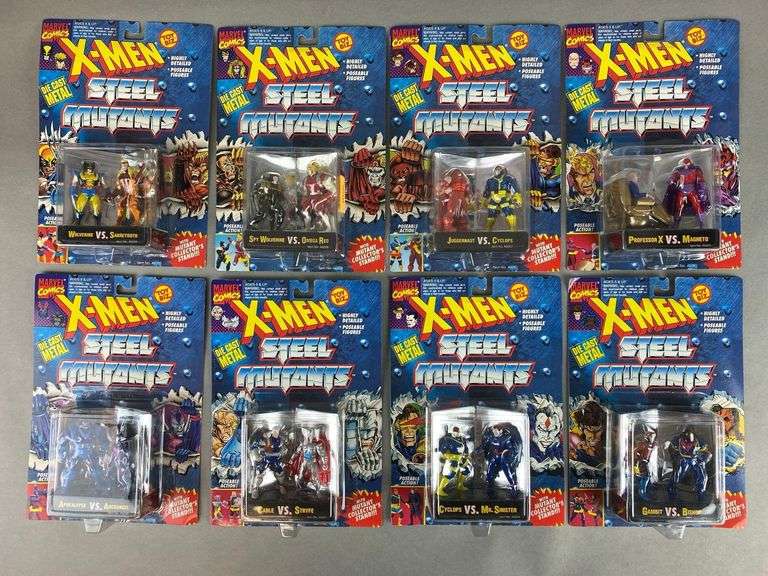 Group of 8 1994 Marvel X-Men Steel Mutants Die-Cast Action Figures ...