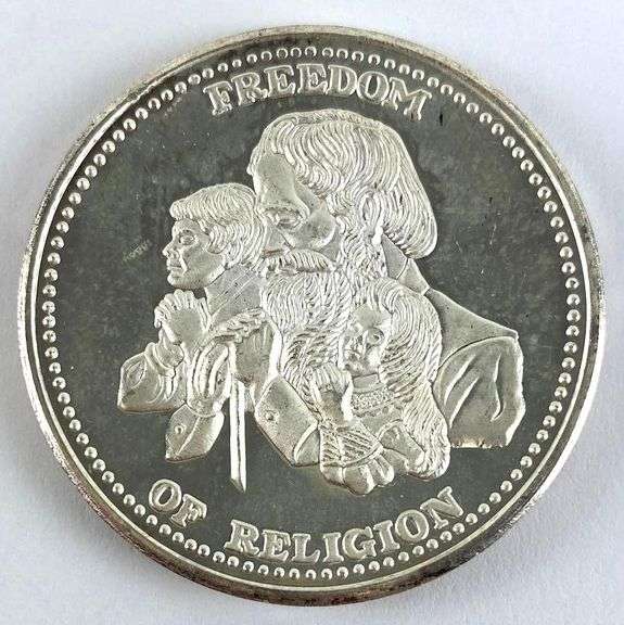 Johnson Matthey Freedom of Religion 1oz. 999 Fine Silver Round ...