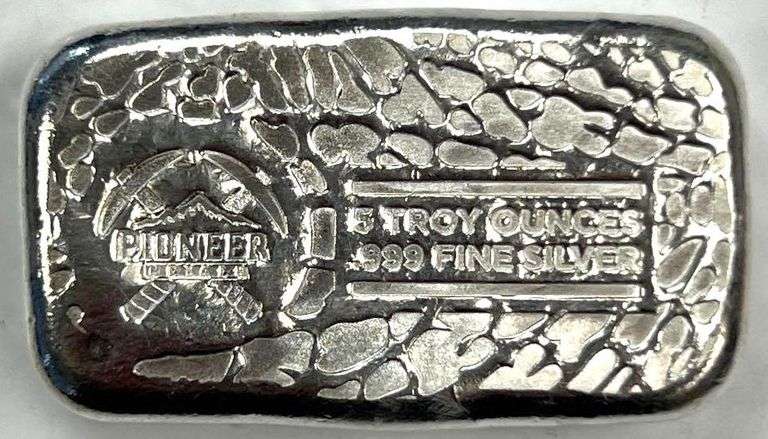 Pioneer Metals Pebbled 5 oz .999 Fine Silver Bar - Matthew Bullock ...