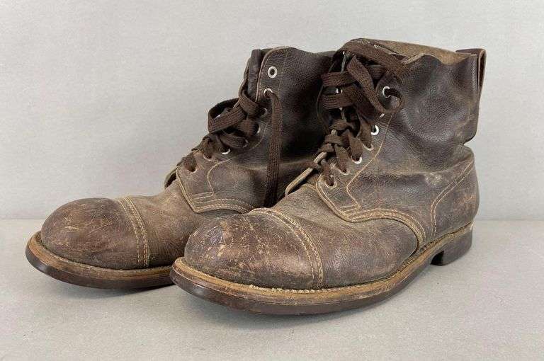 Vintage U.S. Army Low Top Combat Boots - Matthew Bullock Auctioneers