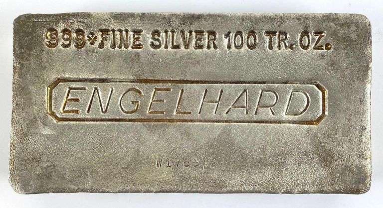Engelhard Horizontal 100oz. 999 Fine Silver Ingot / Bar - Matthew ...
