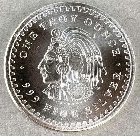 Aztec Calendar 1oz .999 Fine Silver Round - Matthew Bullock Auctioneers