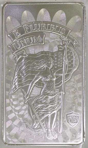 Liberty and Unity Vertical 10oz. 999 Fine Silver Ingot/Bar - Matthew ...