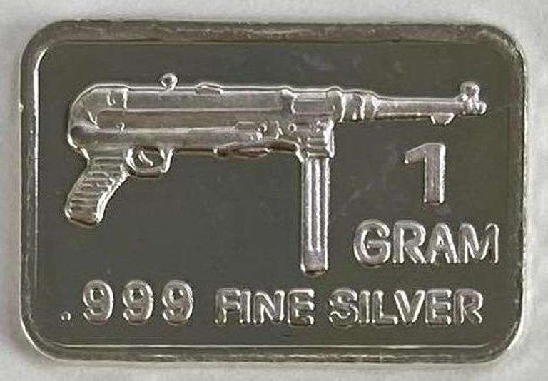 1 Gram .999 Fine Silver Bar - Matthew Bullock Auctioneers