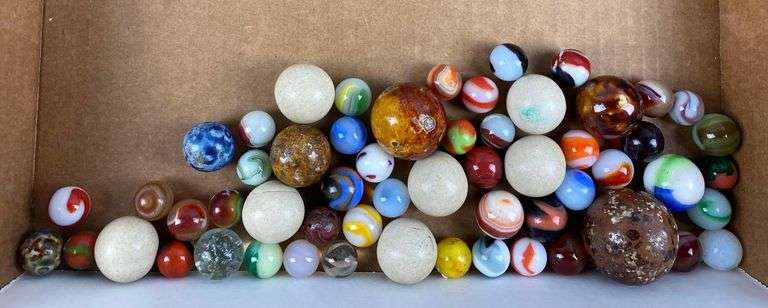 Group of 50+ Assorted Marbles - Matthew Bullock Auctioneers