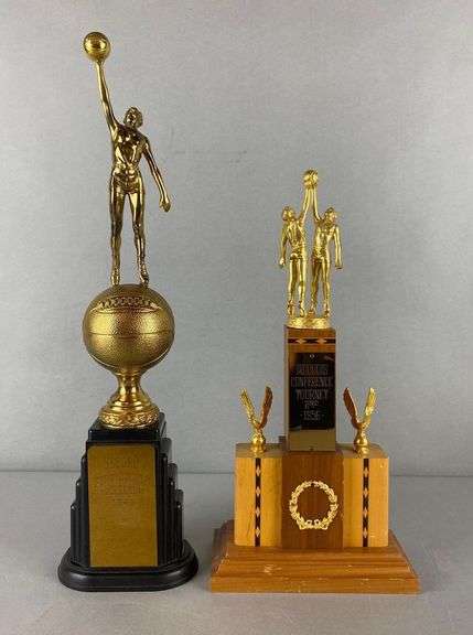 Group of 2 1940s - 50s Basketball Trophies - Matthew Bullock Auctioneers