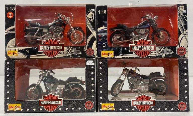Group of 4 Maisto Harley Davidson Die-Cast Motorcycles - Matthew ...