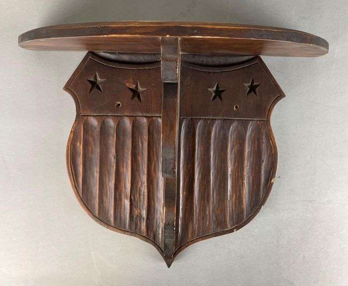 Vintage US Army Shield and Stars Fraternal Wood Shelf - Matthew Bullock ...