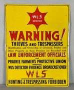 Vintage WLS Detector Metal Warning Sign - Matthew Bullock Auctioneers