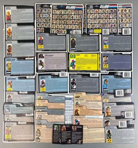 Group of Hasbro G.I. Joe File Cards - Matthew Bullock Auctioneers