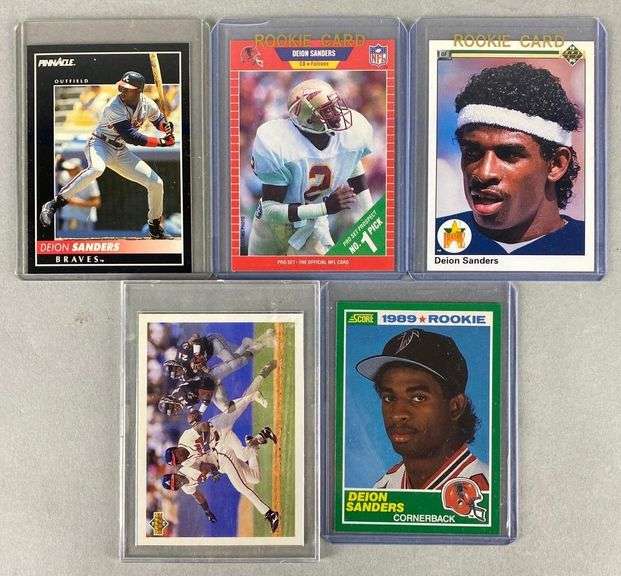 5 - Deion Sanders Rookie Cards - Matthew Bullock Auctioneers