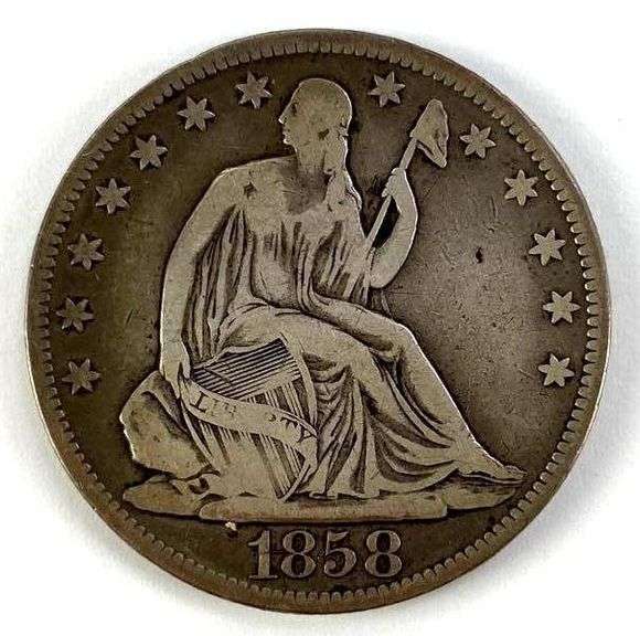 1858 O Seated Liberty Silver Half Dollar - Matthew Bullock Auctioneers