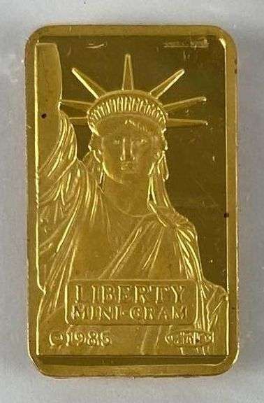 1985 Liberty Mini Gram Vertical 2g. 999.9 Fine Gold Ingot / Bar ...